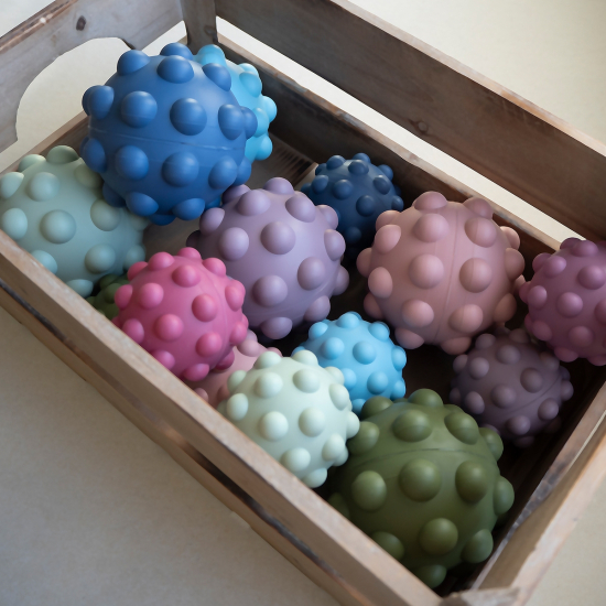 Tiny Tot Sensory Silicone Fidget Small Balls - Blue | Leksaker